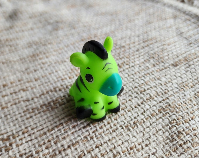 Green Zebra Rubber Figure: Zoo Animal Toy - Etsy