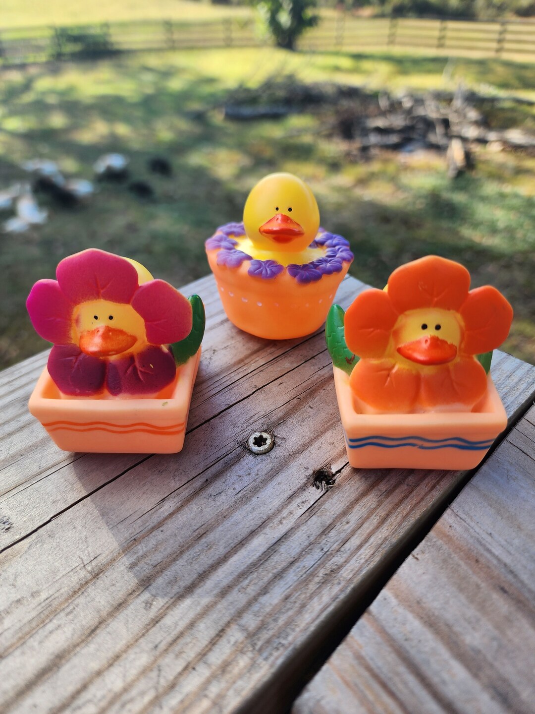 Spring Flower Plant Themed Yellow Rubber Ducks Gift for Friend Spring ...