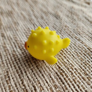 Yellow Rubber Pufferfish Figure: Ocean Animal Toy (2 Inch) - Etsy
