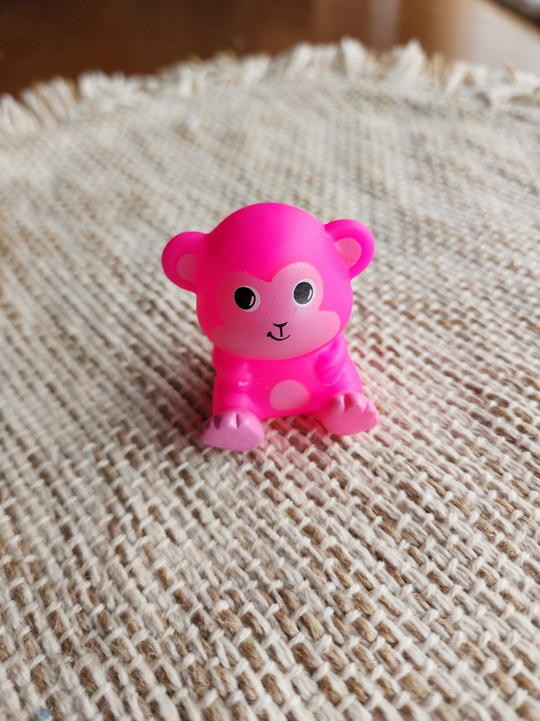 Pink Rubber Monkey Figure: Zoo Animal Toy (2 Inch) - Etsy