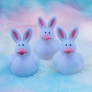 Bunnie Rabbit Animal Themed Rubber Duck Ducks Pink White Individuals or ...
