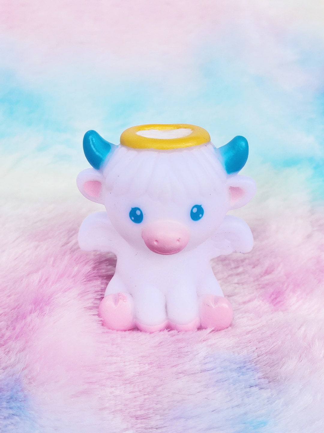 Angel Highland Cow Cute Novelty Gift Cow Lover Rubber Animal Office ...