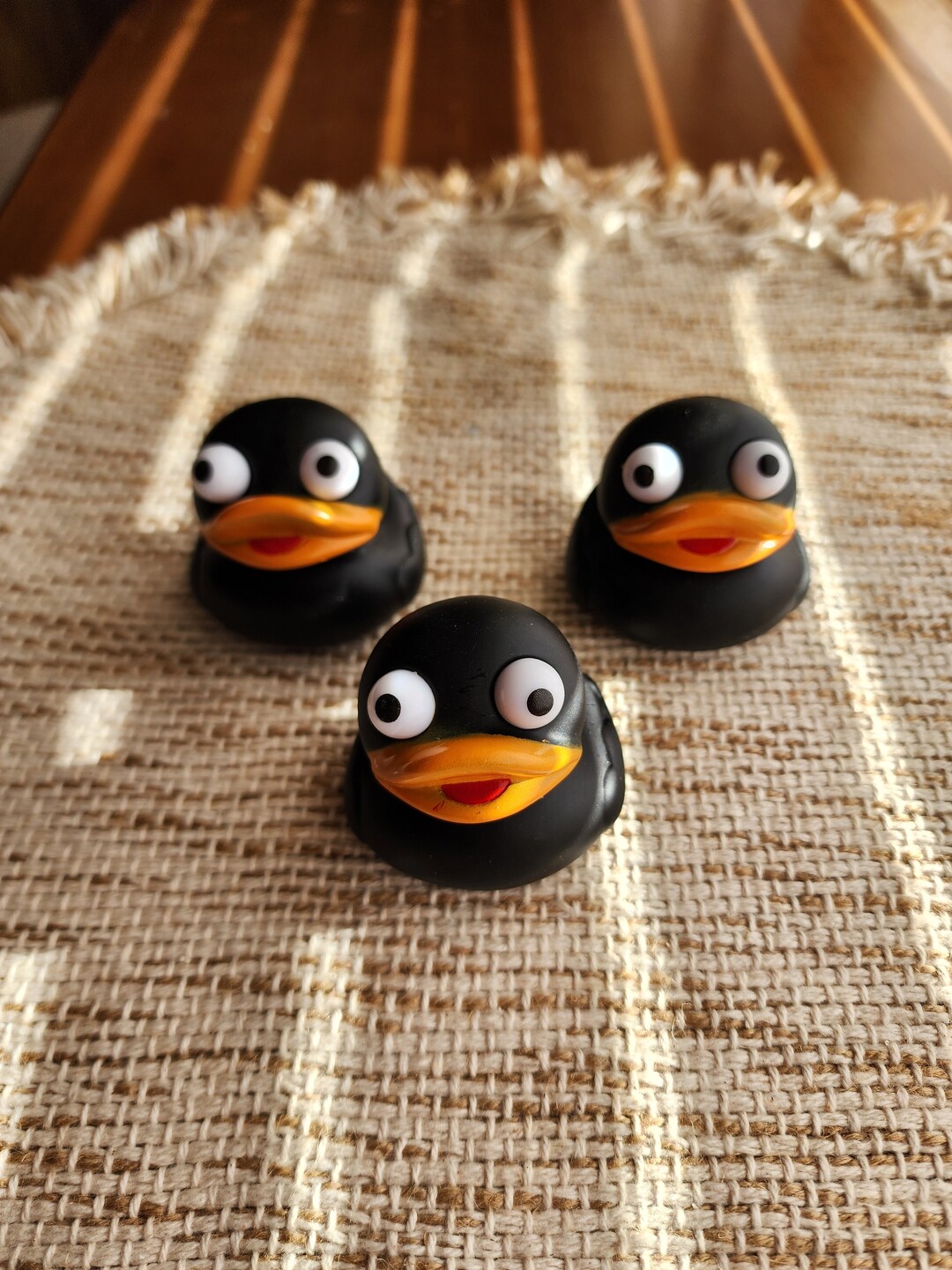 Black Themed Rubber Duck Ducks Eye Popping Squeezable Stress Relief ...