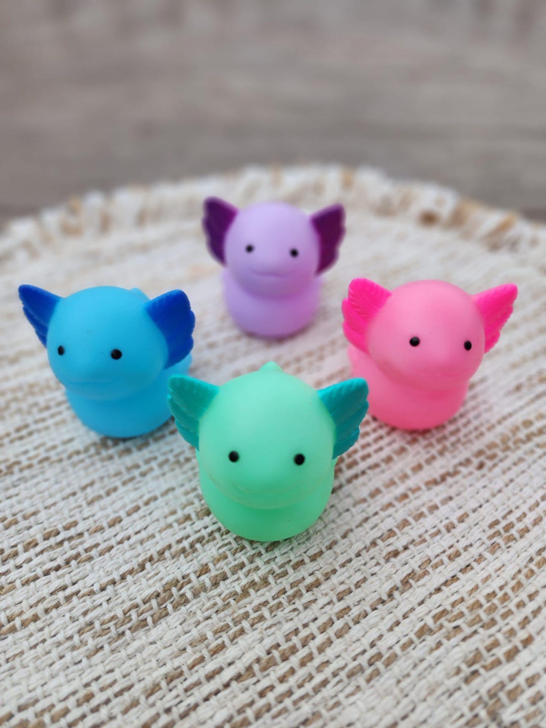 Colorful Axolotl Themed Rubber Duck Ducks - Blue Purple Pink Green ...