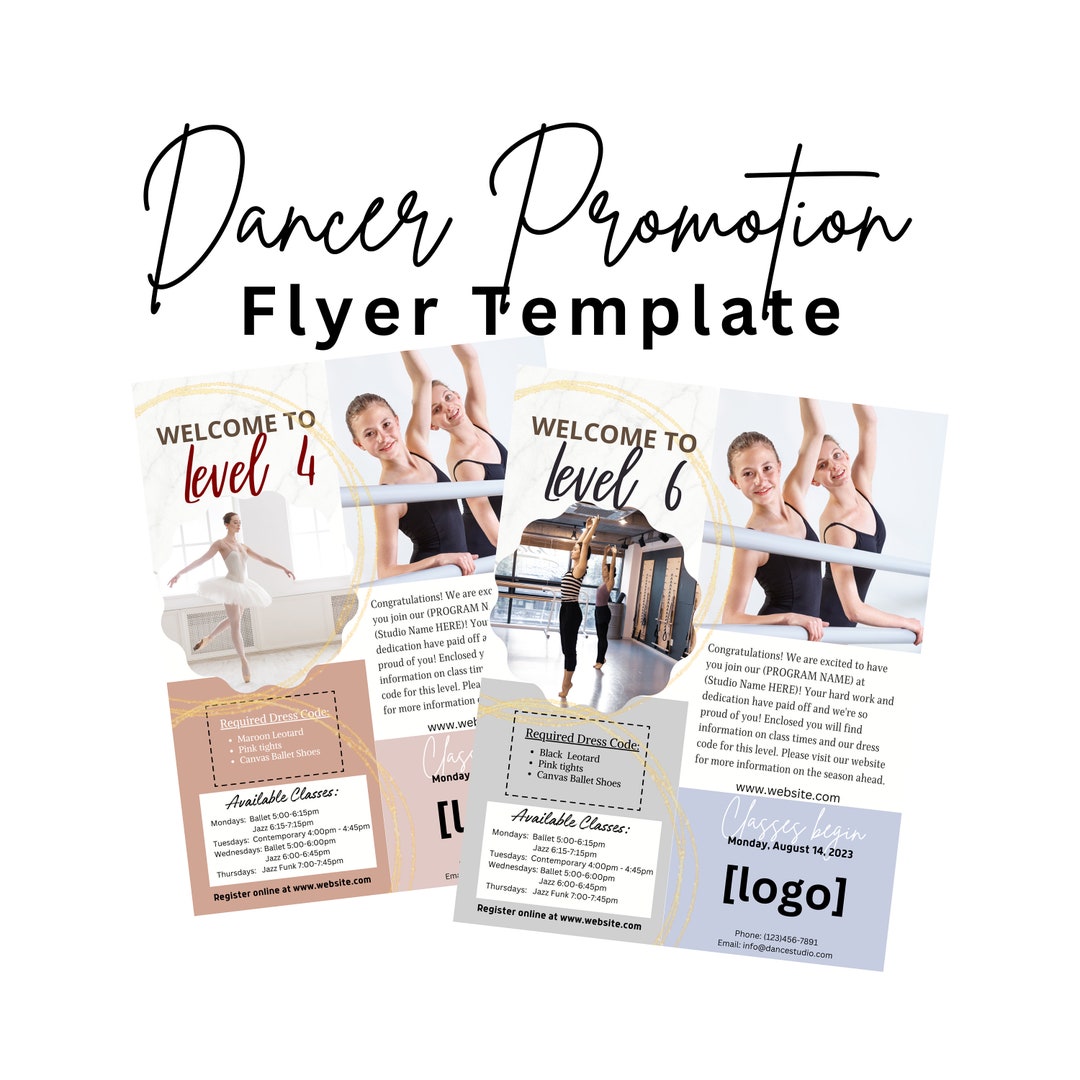 Editable Flyer Template on Canva for Dance Teacher, Dancer Promotions ...