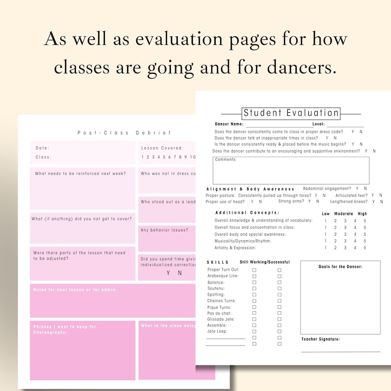 Ballet Lesson Plans, Dance Teacher Bundle, Level 2 Studio Planner Pages ...