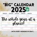 BIG 2025 Calendar, Giant Digital Calendar Template, Monthly Planner ...