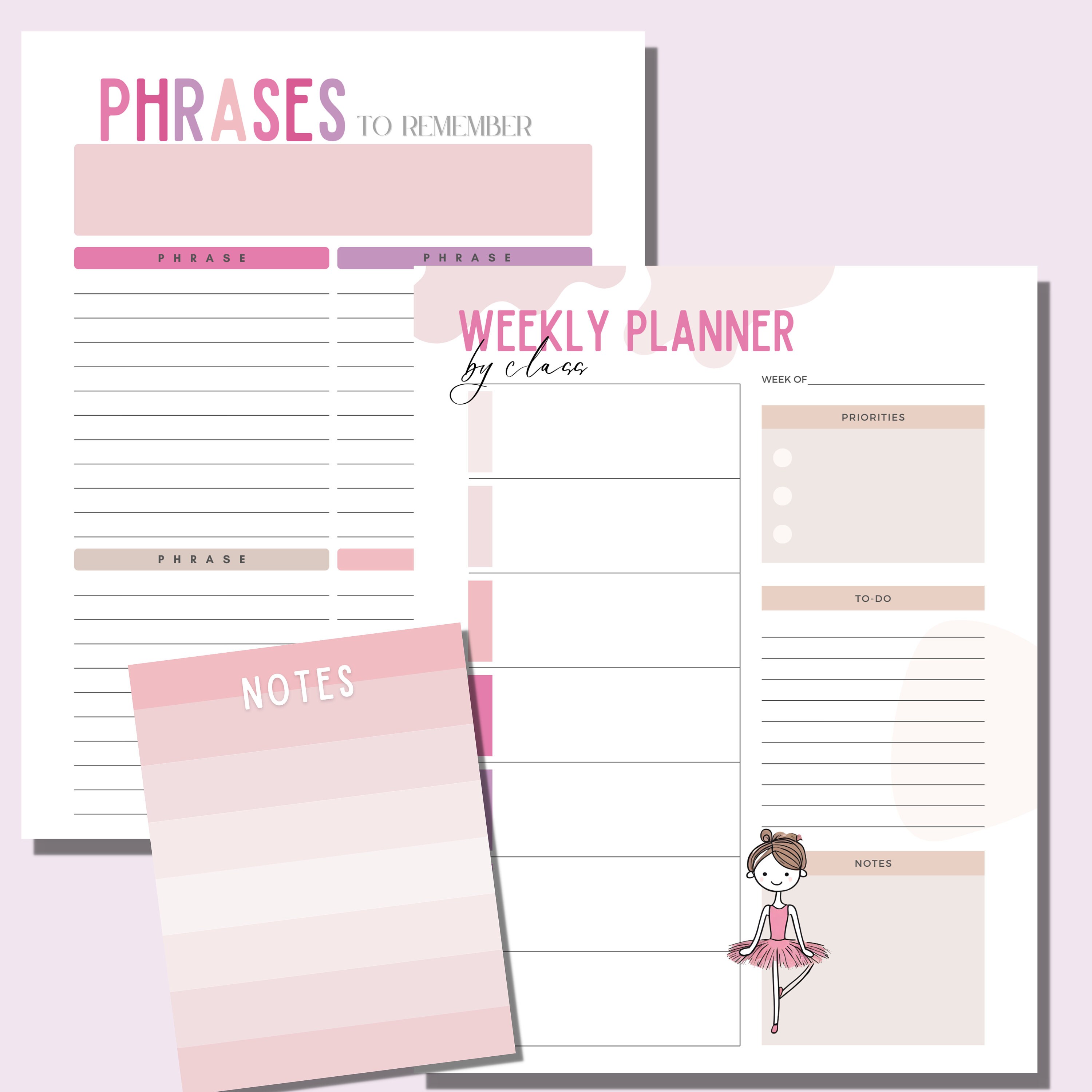 Dance Teacher Choreography Planner, Ballet Instructor Printable Pages ...