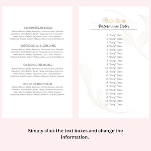 Dance Recital Program Template for Performances, Dance Teacher Tool ...