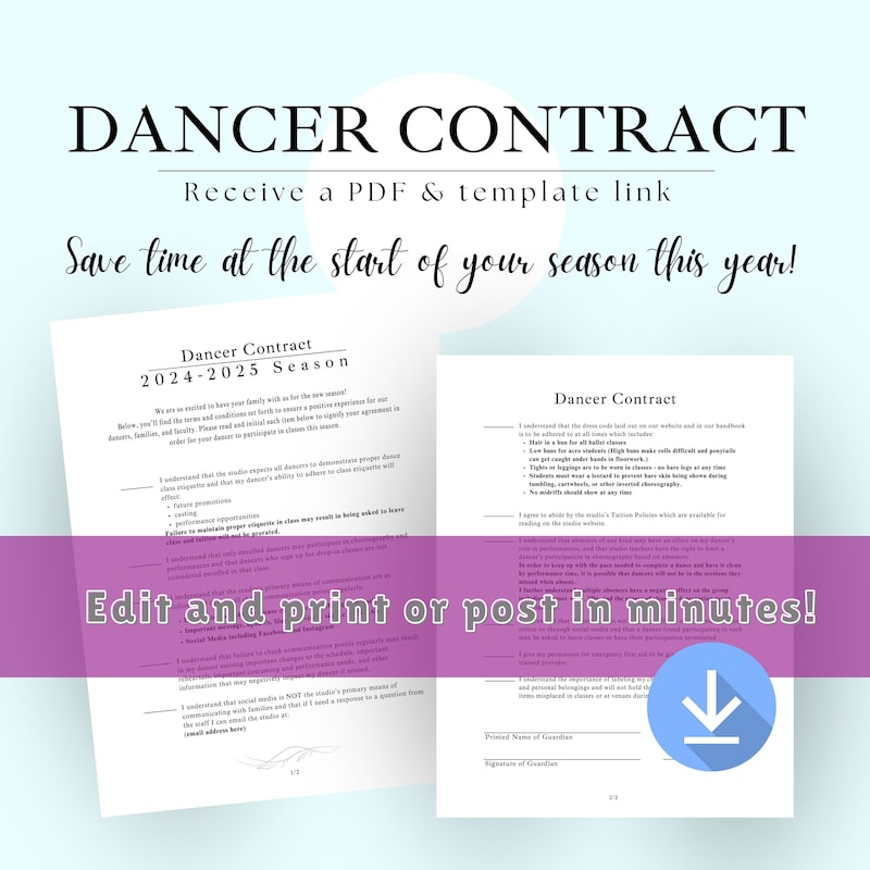 Dance Studio Office Files - Etsy