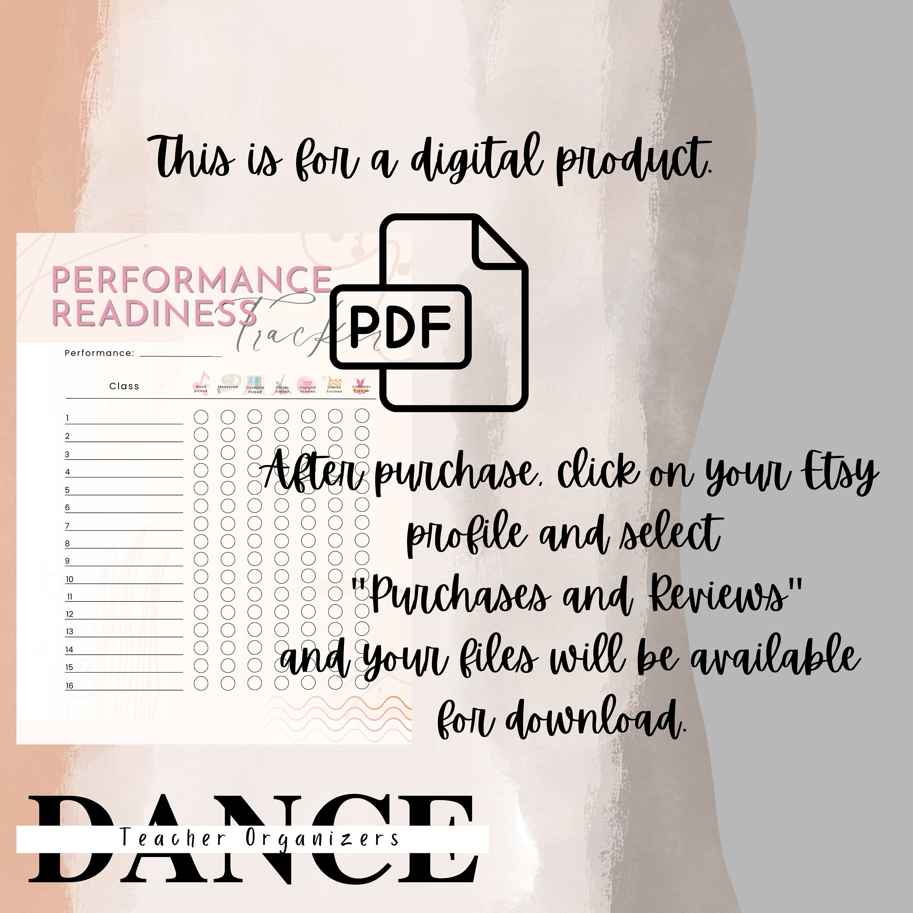 Dance Teacher, Dance Studio Performance Recital Tracker, Dance Show ...