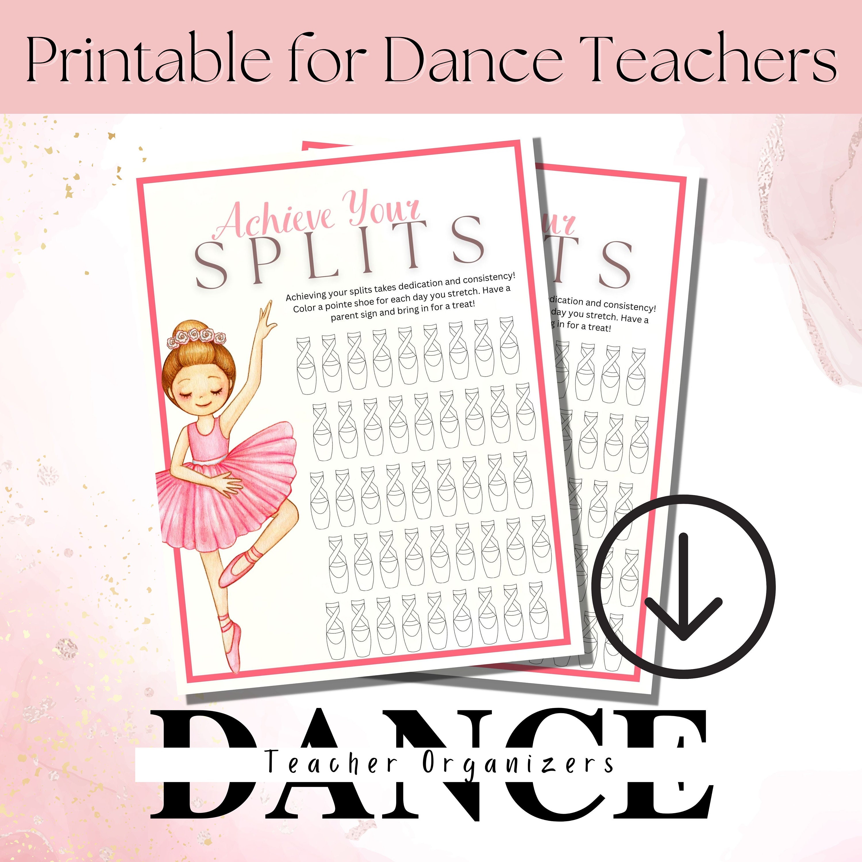 Dance Teacher Tools, Stretching Worksheet, Ballet Teacher Worksheet for Dance Class - Etsy
