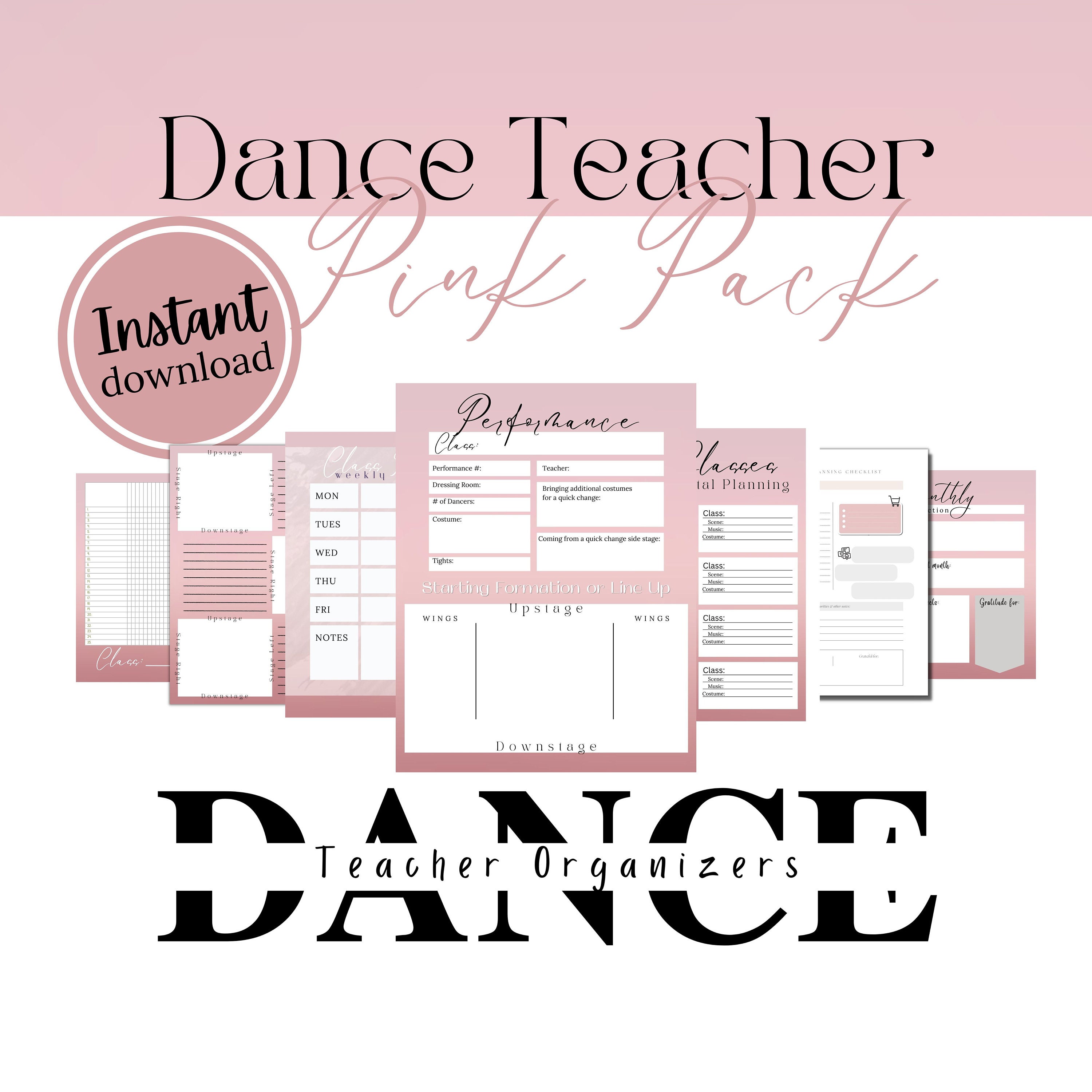 Dance Teacher Planning Journal, Digital Dance Class Planner, Ballet ...