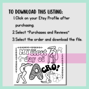 Coloring Printable First Day of Acro, Dance Teacher Resource, Lesson - Etsy