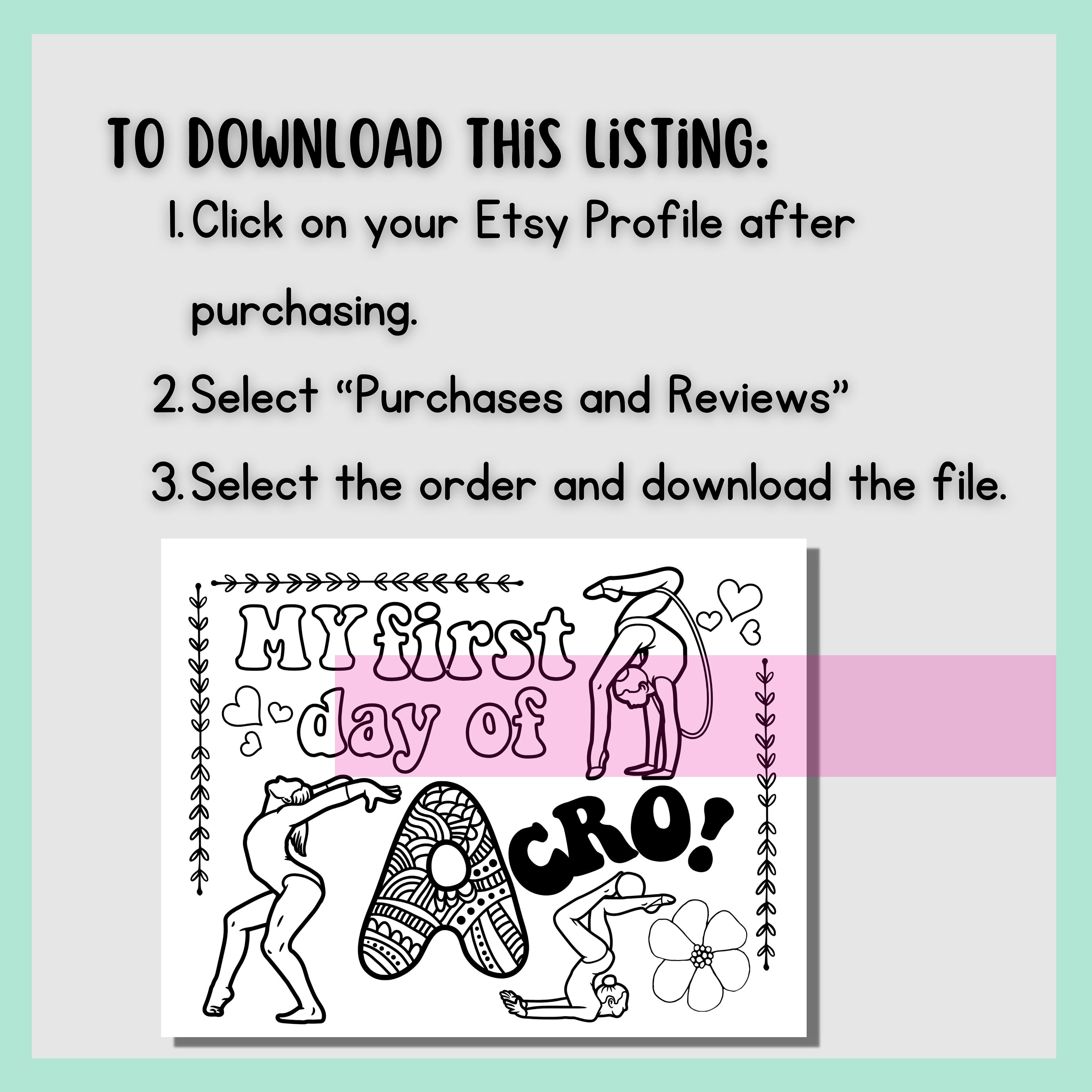 Coloring Printable First Day of Acro, Dance Teacher Resource, Lesson - Etsy