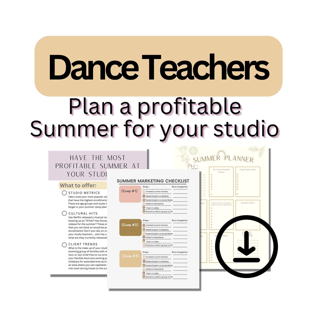 Dance Teacher Summer Planner Pages, Summer Bundle, Summer Camp Ideas ...