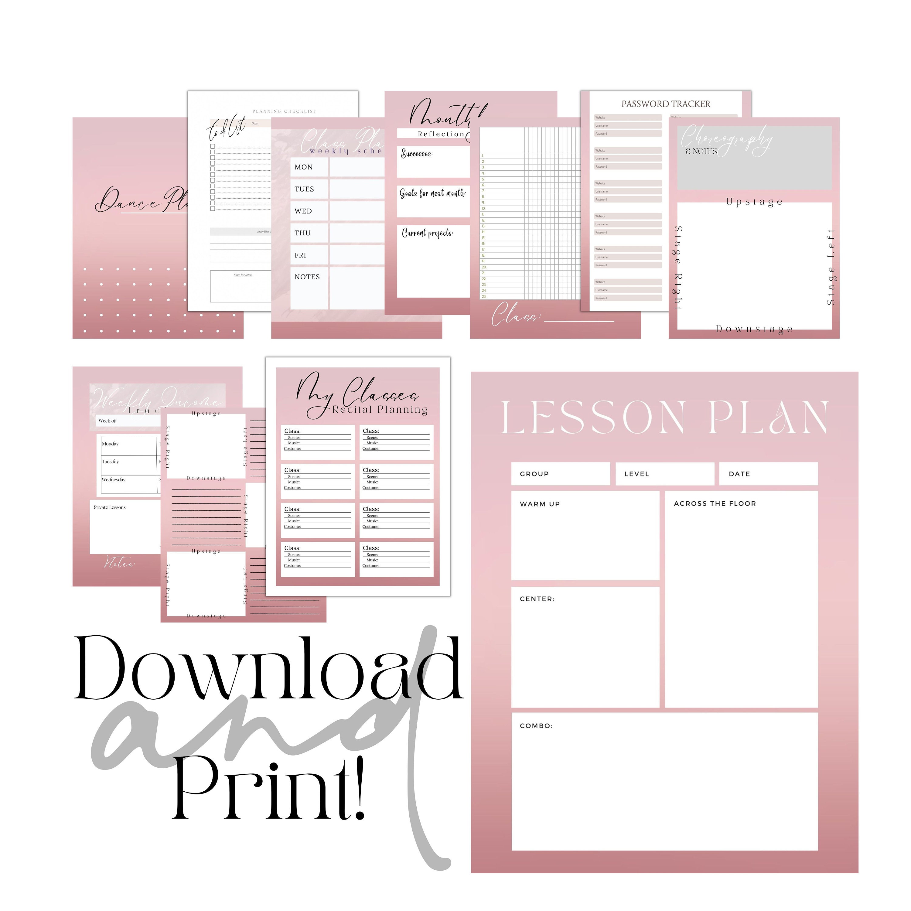 Ultimate Dance Teacher Bundle, Digital Planners, Dance Templates, Dance ...