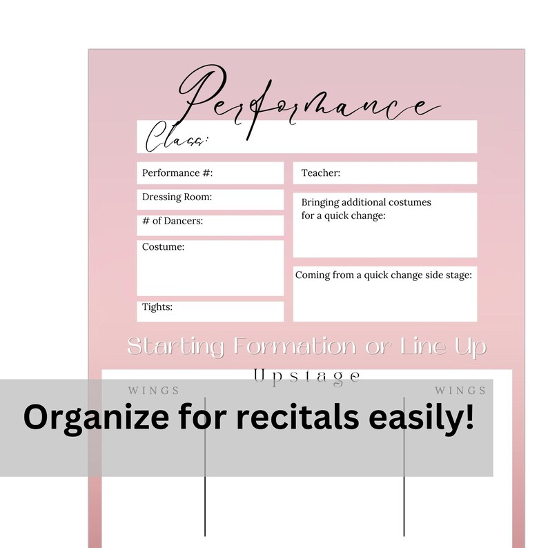 Dance Teacher Planning Journal, Digital Dance Class Planner, Ballet ...