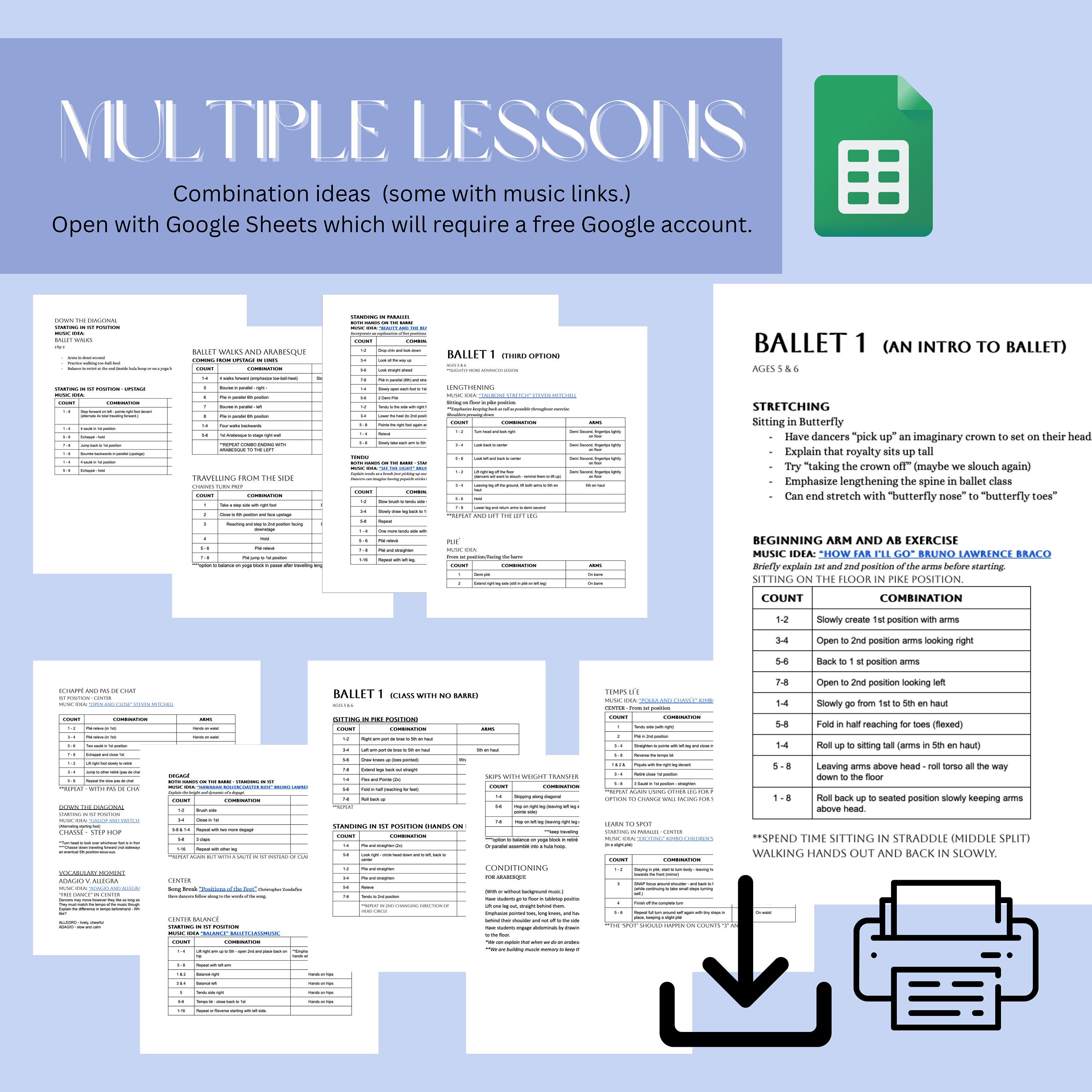 Beginner Ballet Lesson Plans, Dance Teacher Bundle, Planner Pages - Etsy