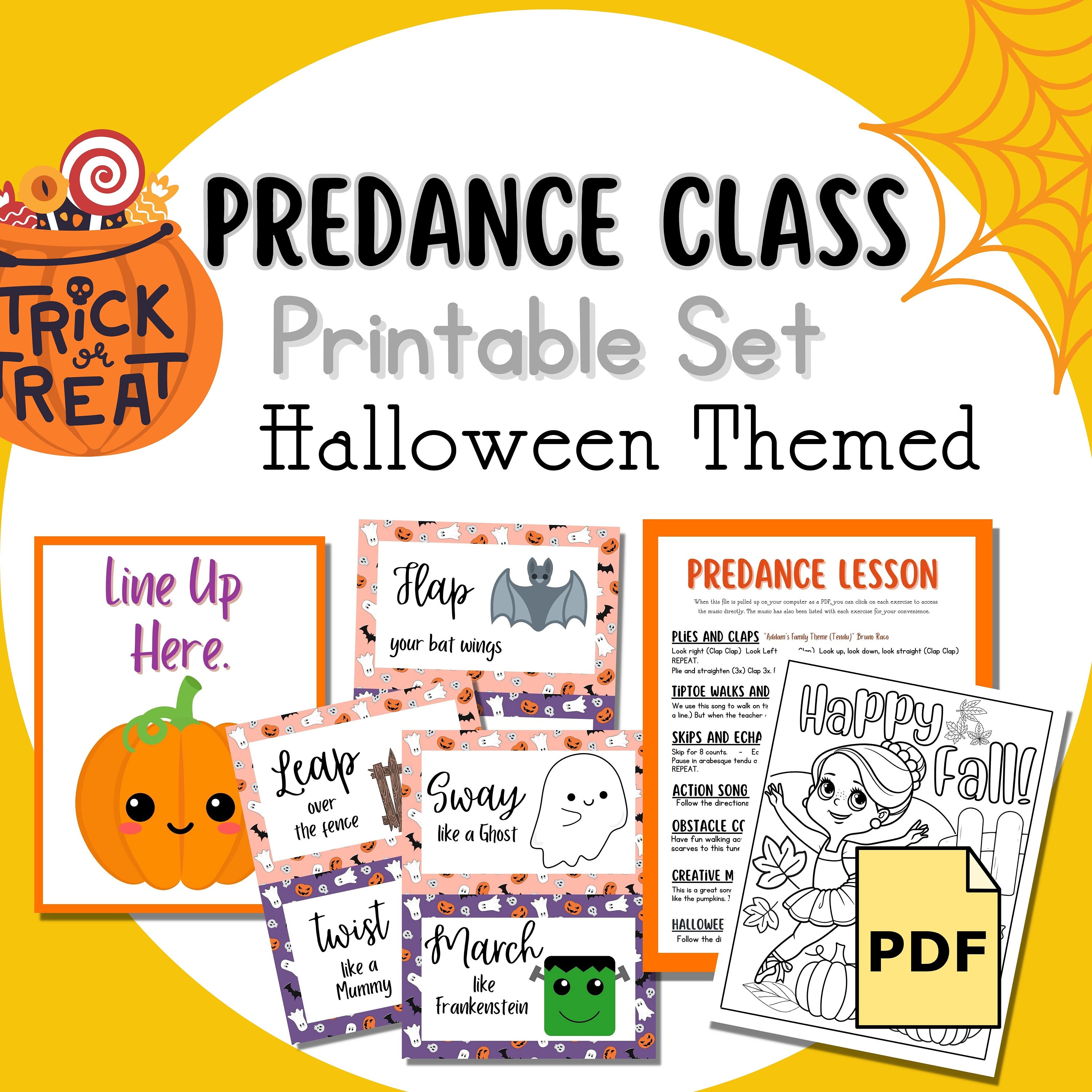 Halloween Themed Pre Ballet Class Printable, Dance Lesson and Templates ...