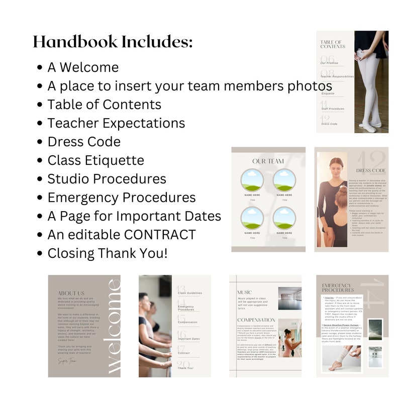 Faculty Handbook, Dance Teacher Resources, Studio Owner, Handbook ...
