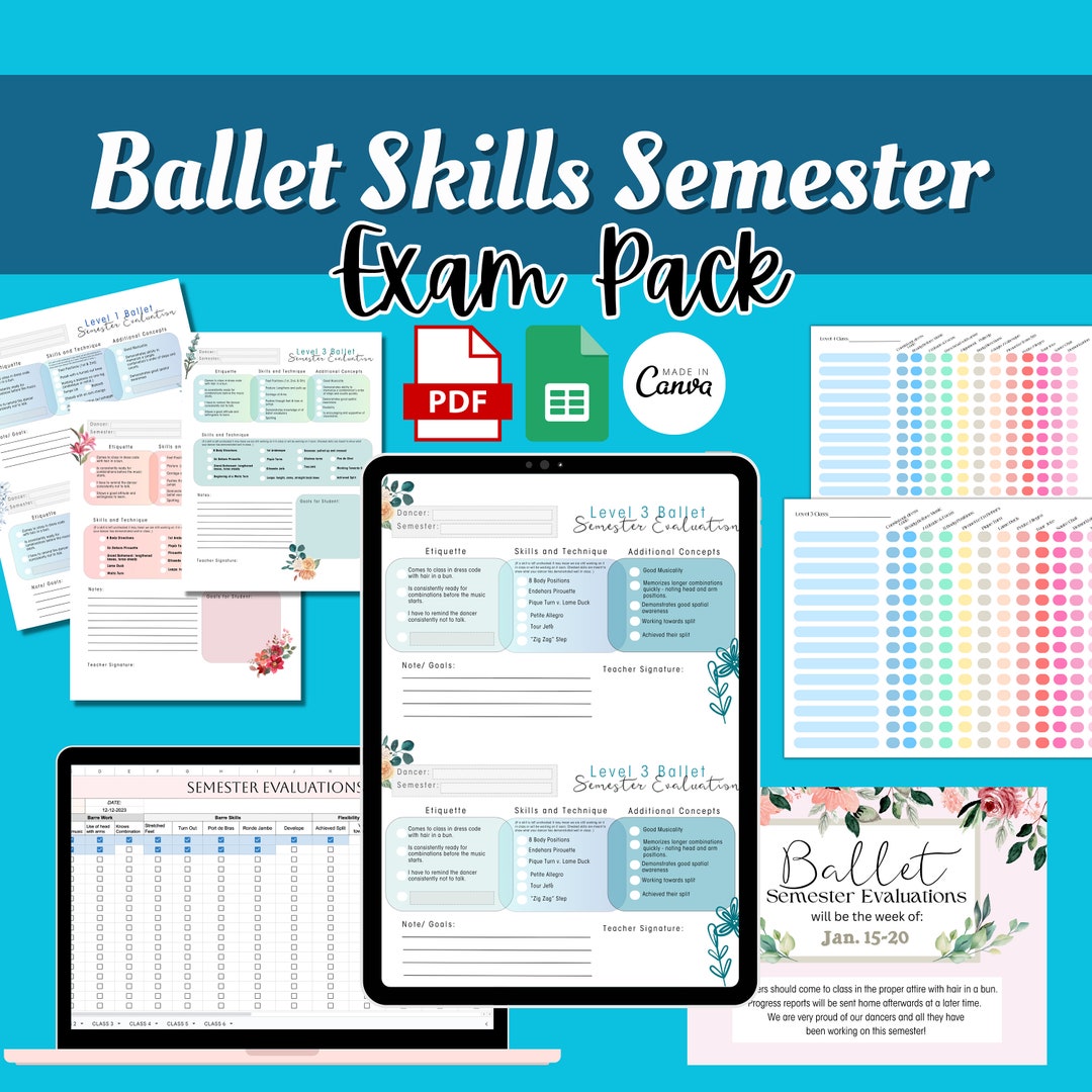 Ballet Skills Checklist, Dance Teacher Semester Evaluations for Dancers ...