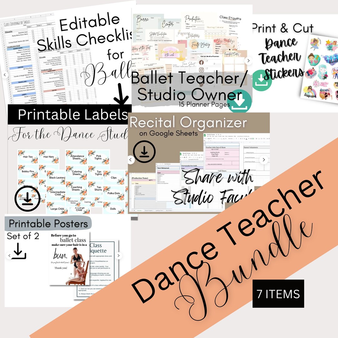 Dance Teacher/studio Owner Organizer, Planner BUNDLE - Etsy