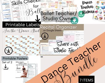 Dance Teacher, Dance Studio Ballet Planner and Organizer Pack, Quick ...