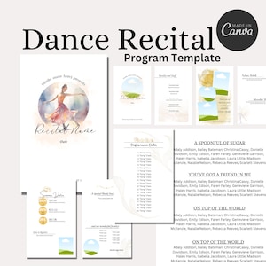 Dance Recital Program Template for Performances, Dance Teacher Tool ...