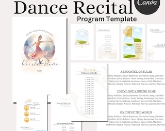 Dance Show Programme Template | Recital Program | Event Running Order ...