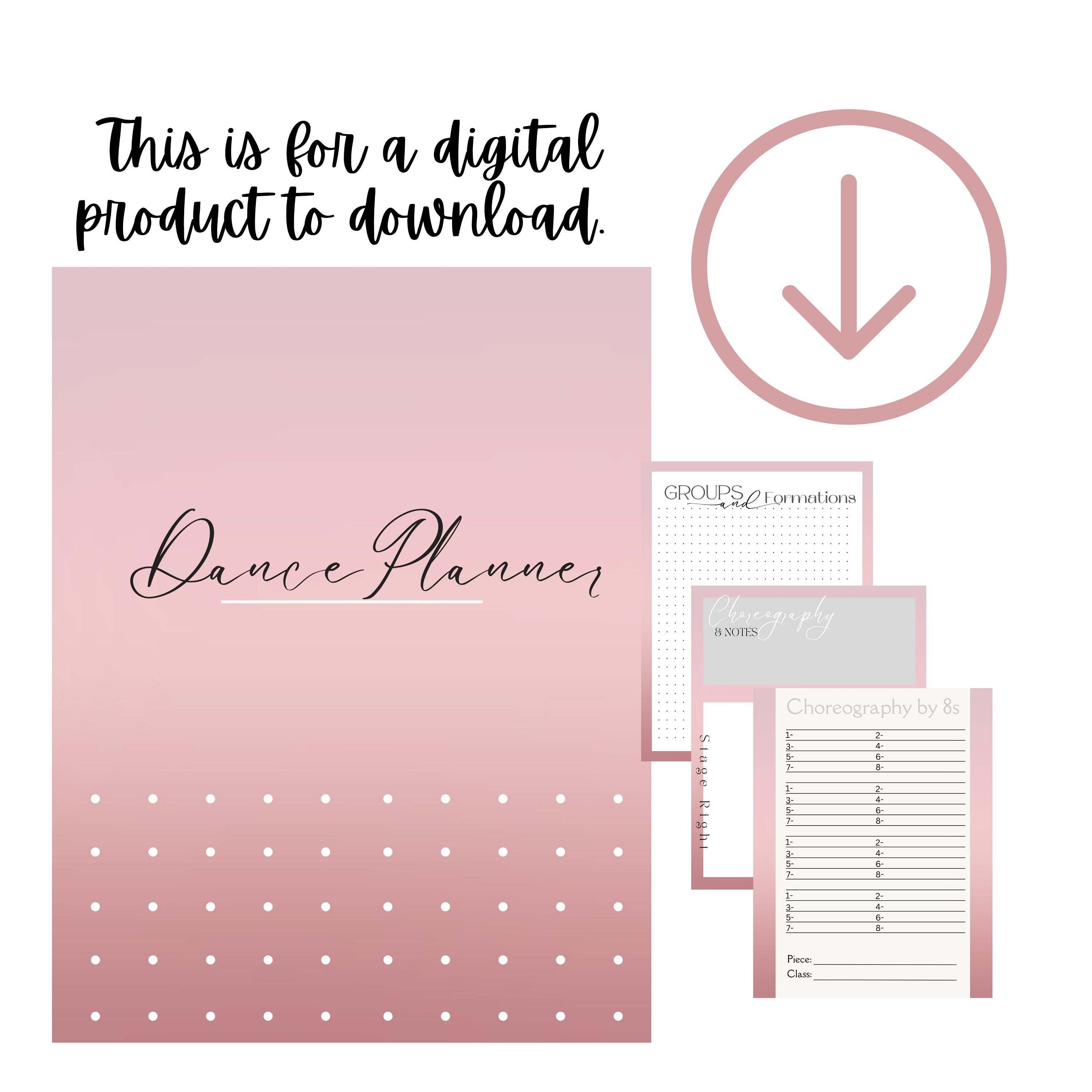 Dance Teacher Planning Journal, Digital Dance Class Planner, Ballet ...