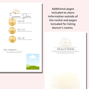 Dance Recital Program Template for Performances, Dance Teacher Tool ...