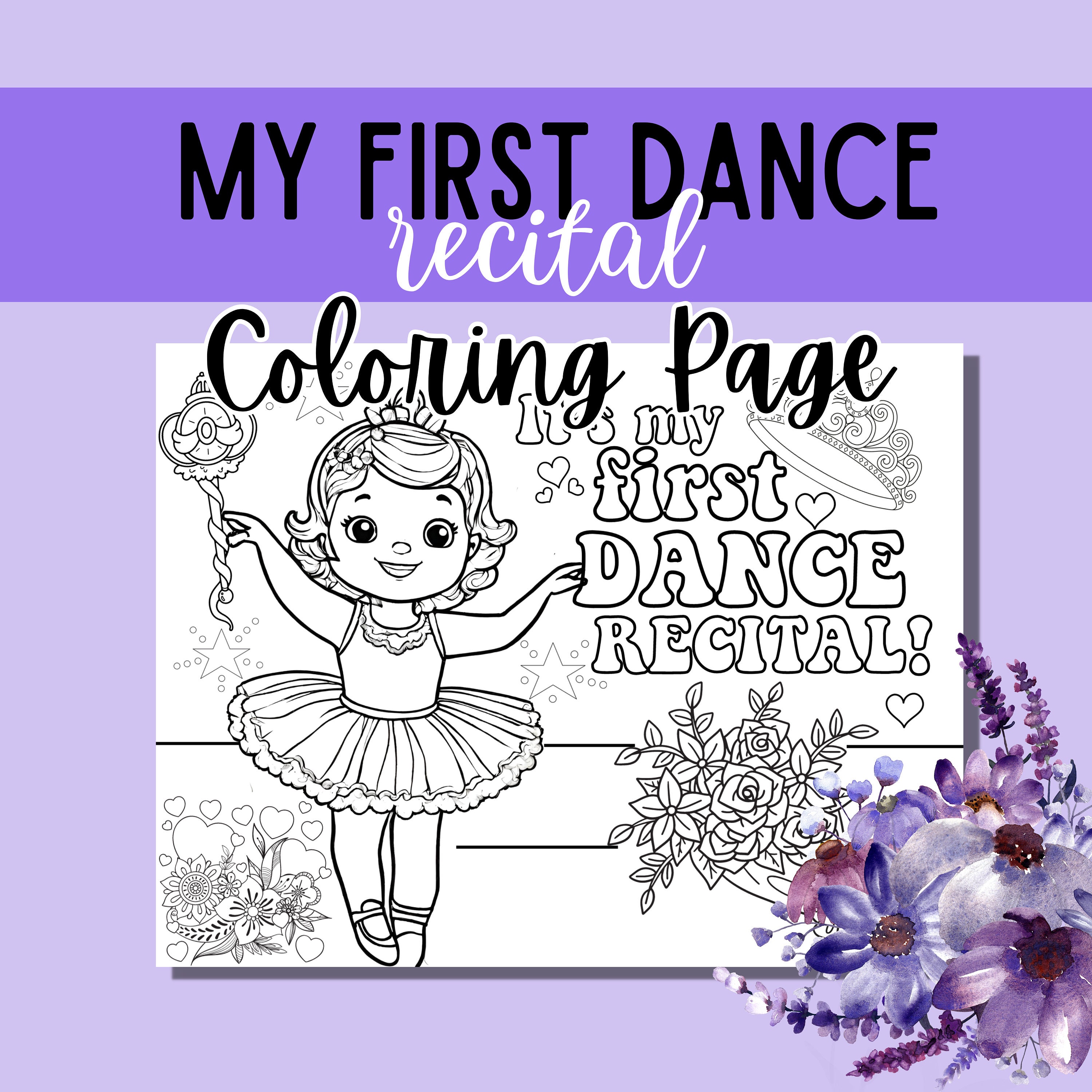 My First Dance Recital Coloring Page, Dance Teacher, Ballet School ...