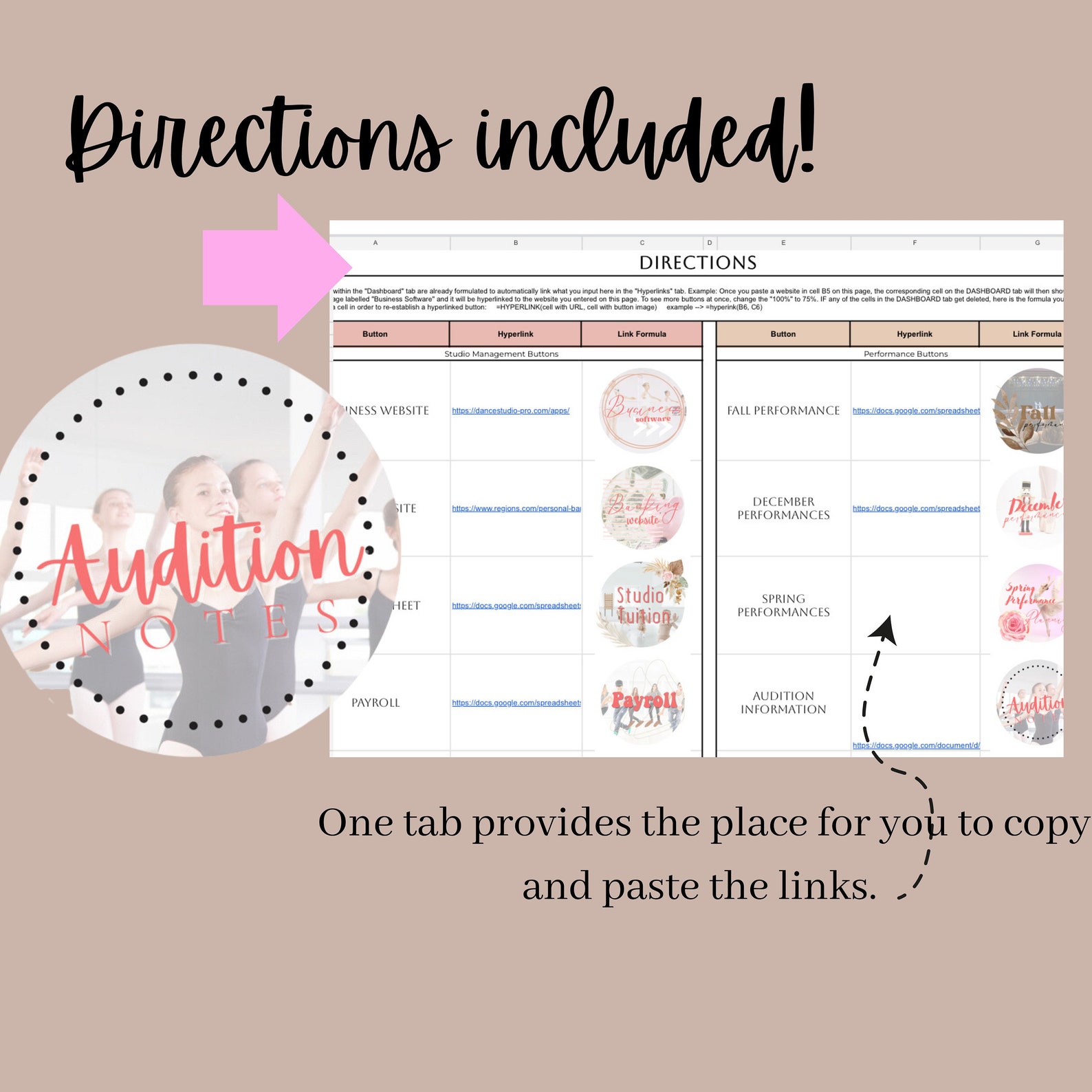 Editable Dance Studio Dashboard, Ballet School Studio Owner Resources ...