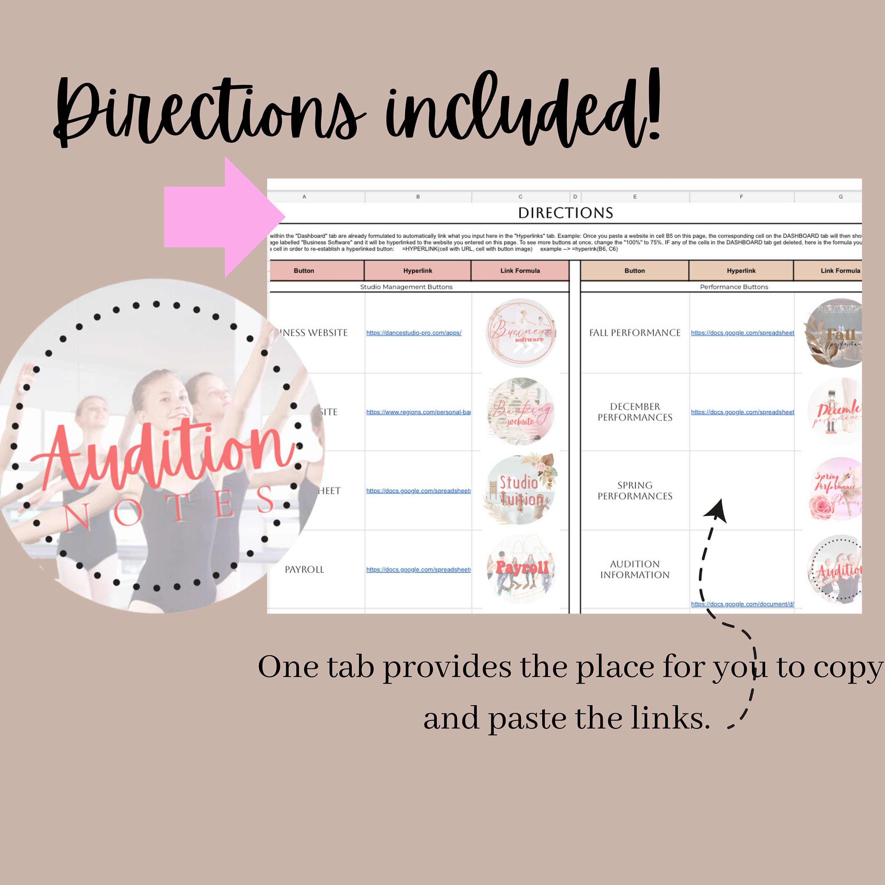 Editable Dance Studio Dashboard, Ballet School Studio Owner Resources ...