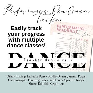 Dance Teacher, Dance Studio Performance Recital Tracker, Dance Show ...