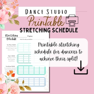 Printable Stretching Tracker, Dance Teacher Downloadable Worksheet ...