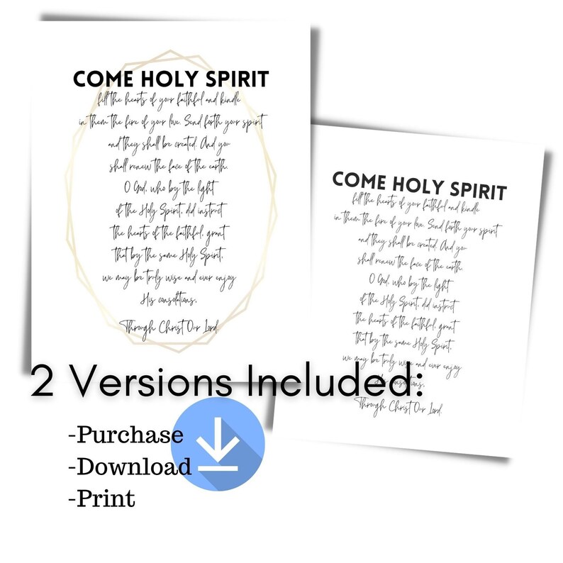 Catholic Holy Spirit Prayer Printable PDF - Etsy