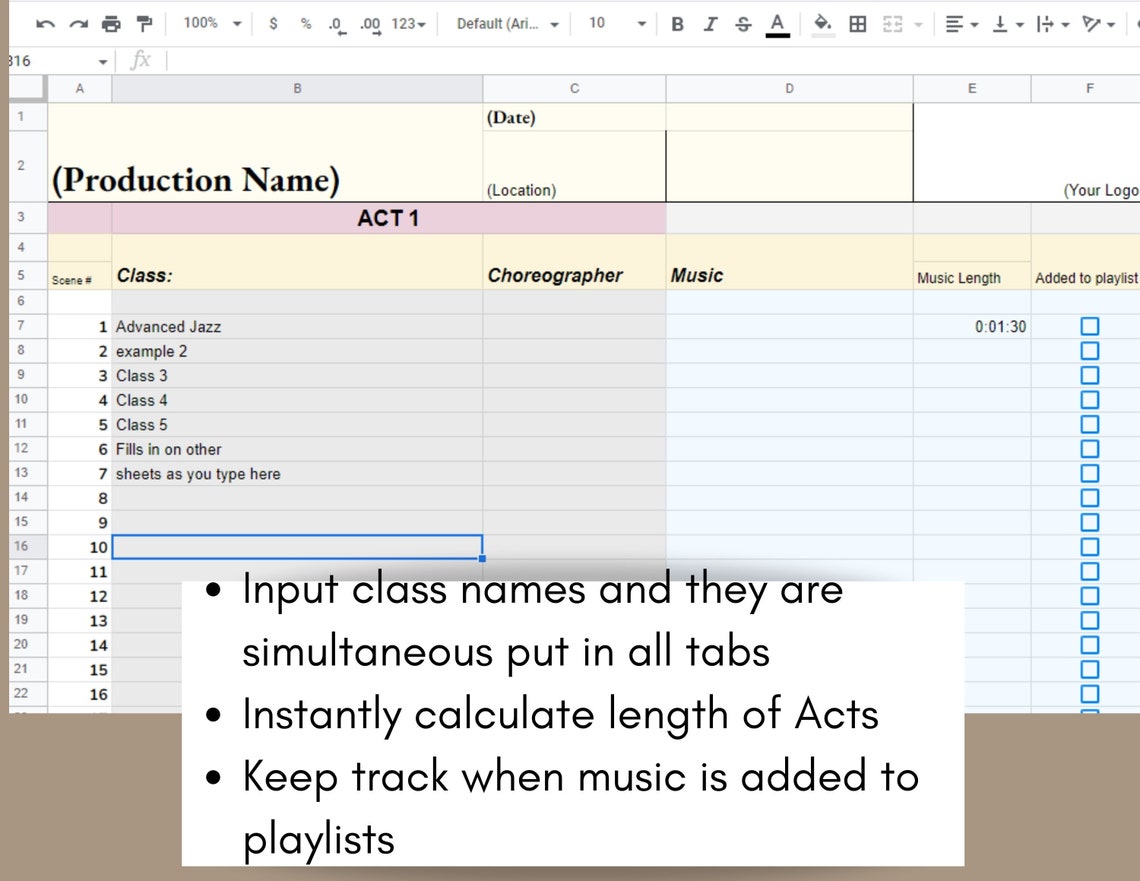 Performance Checklist, Dance Teacher Planner, Ballet Teacher Organizer ...
