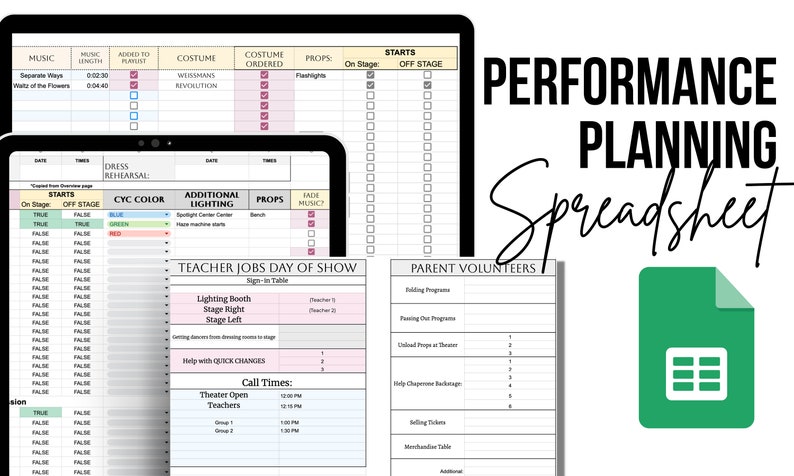 Performance Checklist, Dance Teacher Planner, Ballet Teacher Organizer ...