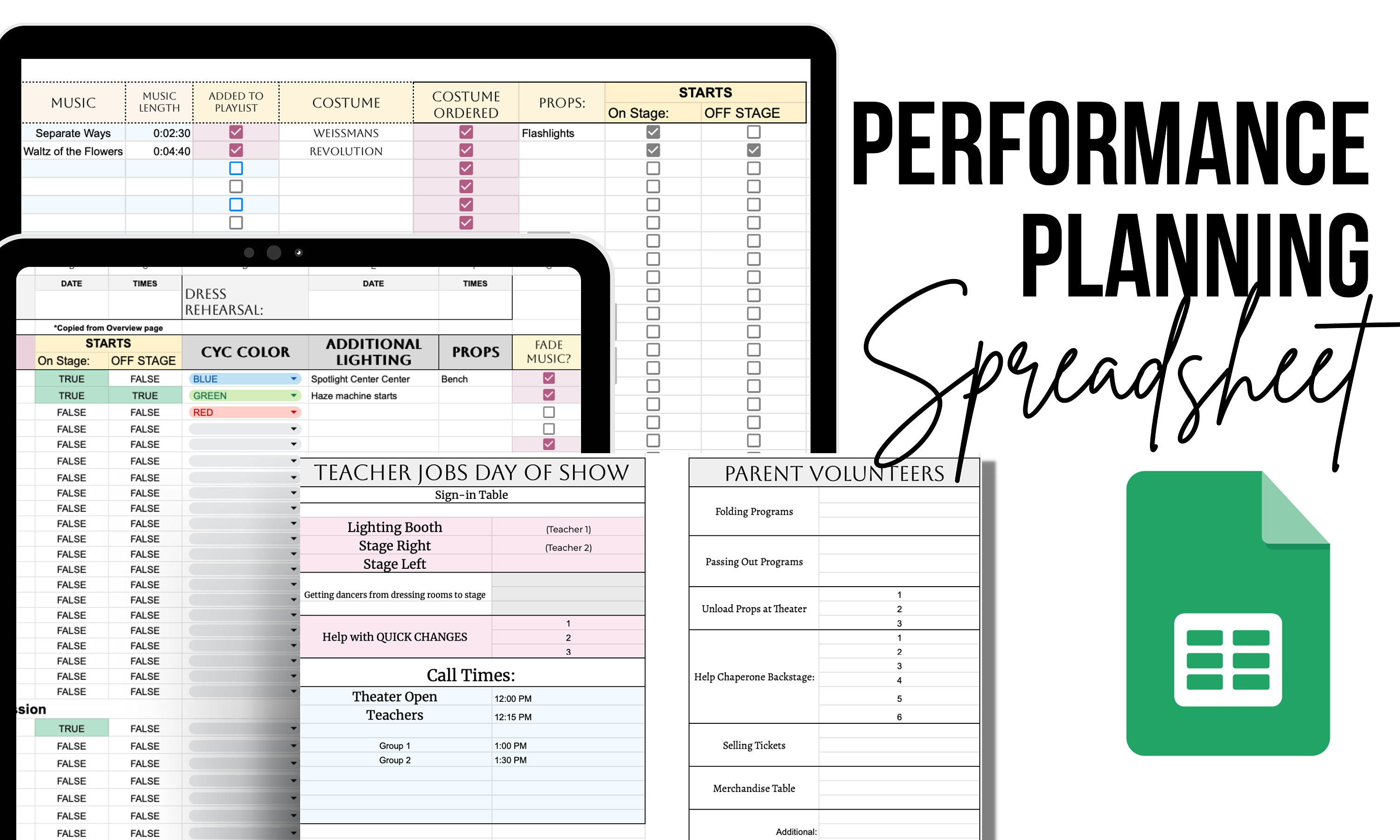 Performance Checklist, Dance Teacher Planner, Ballet Teacher Organizer ...