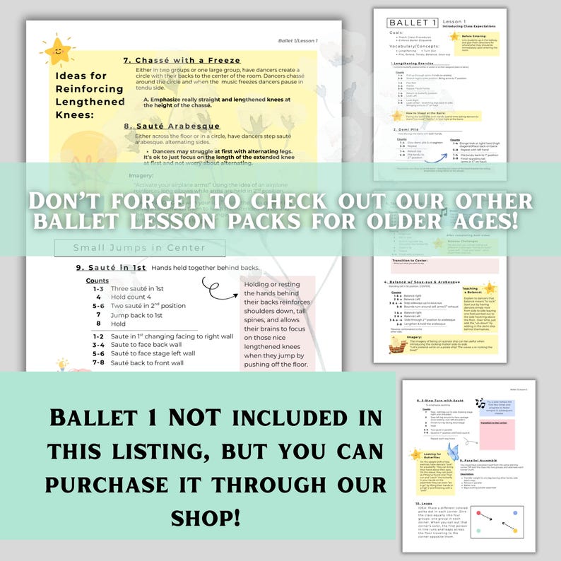Pre Ballet Class Printables, Dance Lesson and Templates, Fall, Autumn ...