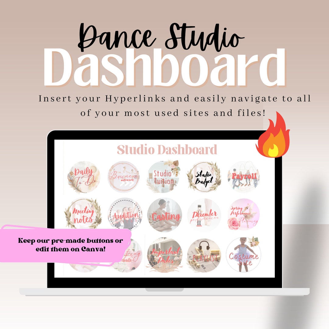 Editable Dance Studio Dashboard, Ballet School Studio Owner Resources ...