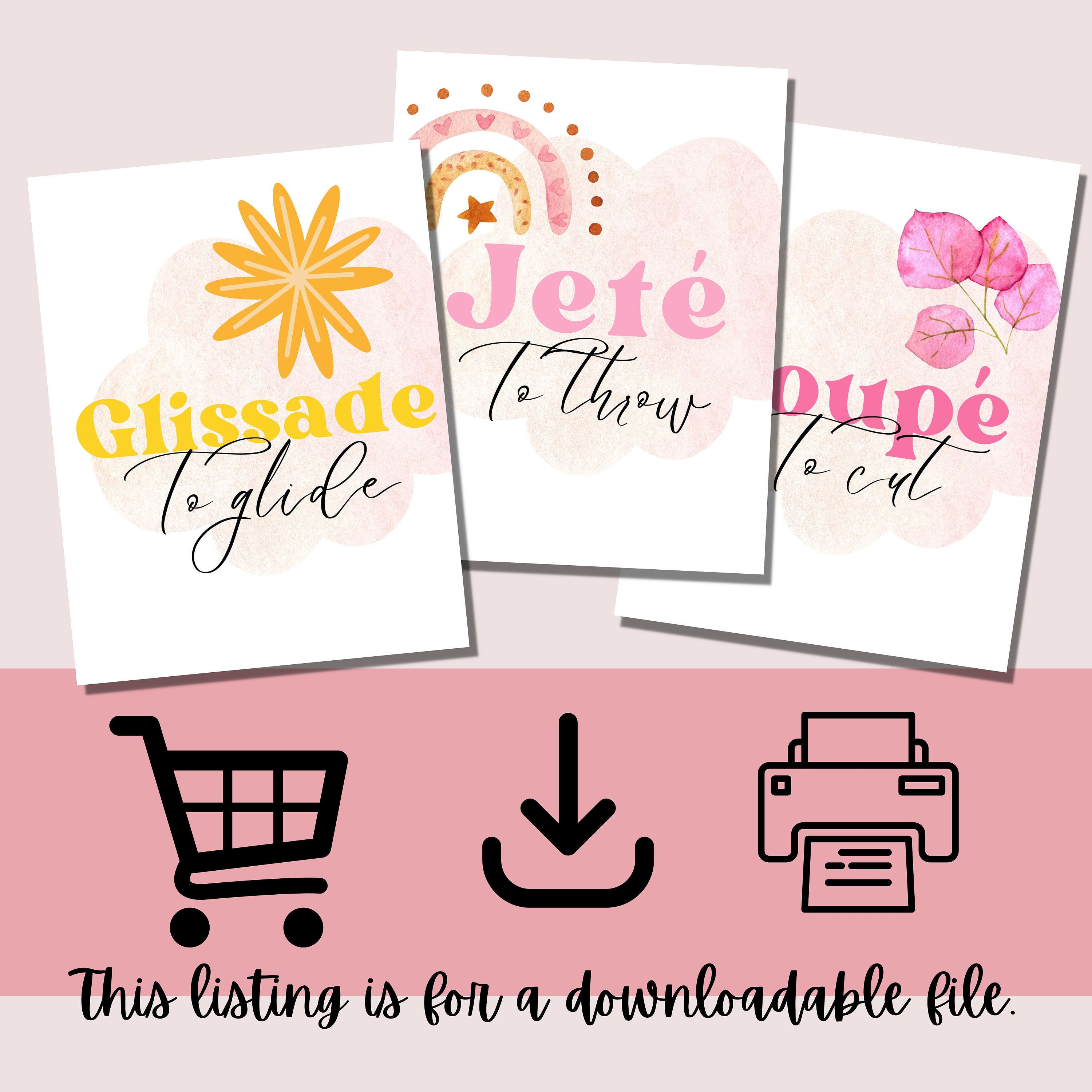 Printable Dance Teacher Ballet Class Vocabulary Digital Prints, Dance ...