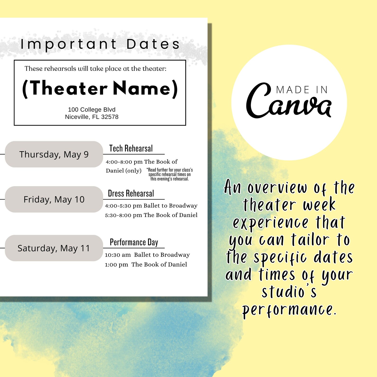 Editable Recital Newsletter, Parent and Student Performance Packet for ...