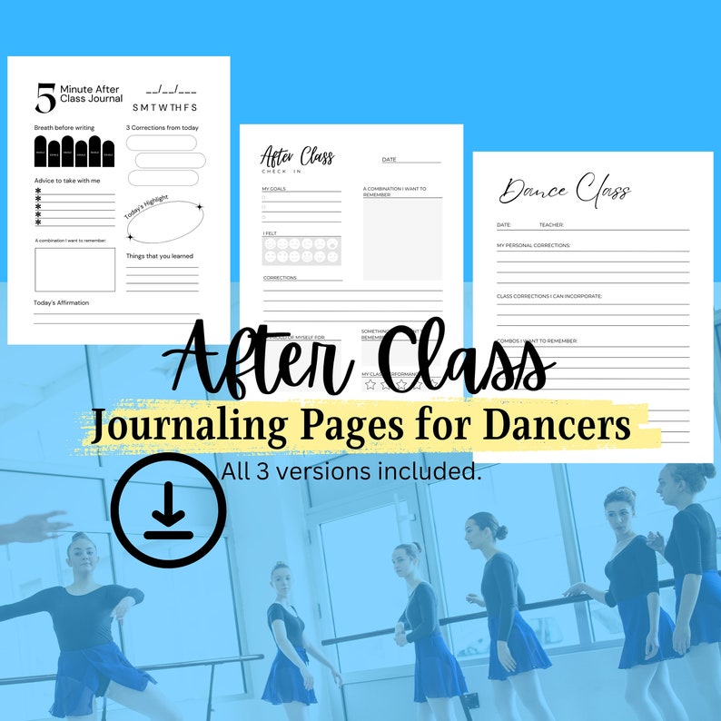After Dance Journaling Pages, Dance Teacher Printables, Dance Templates ...