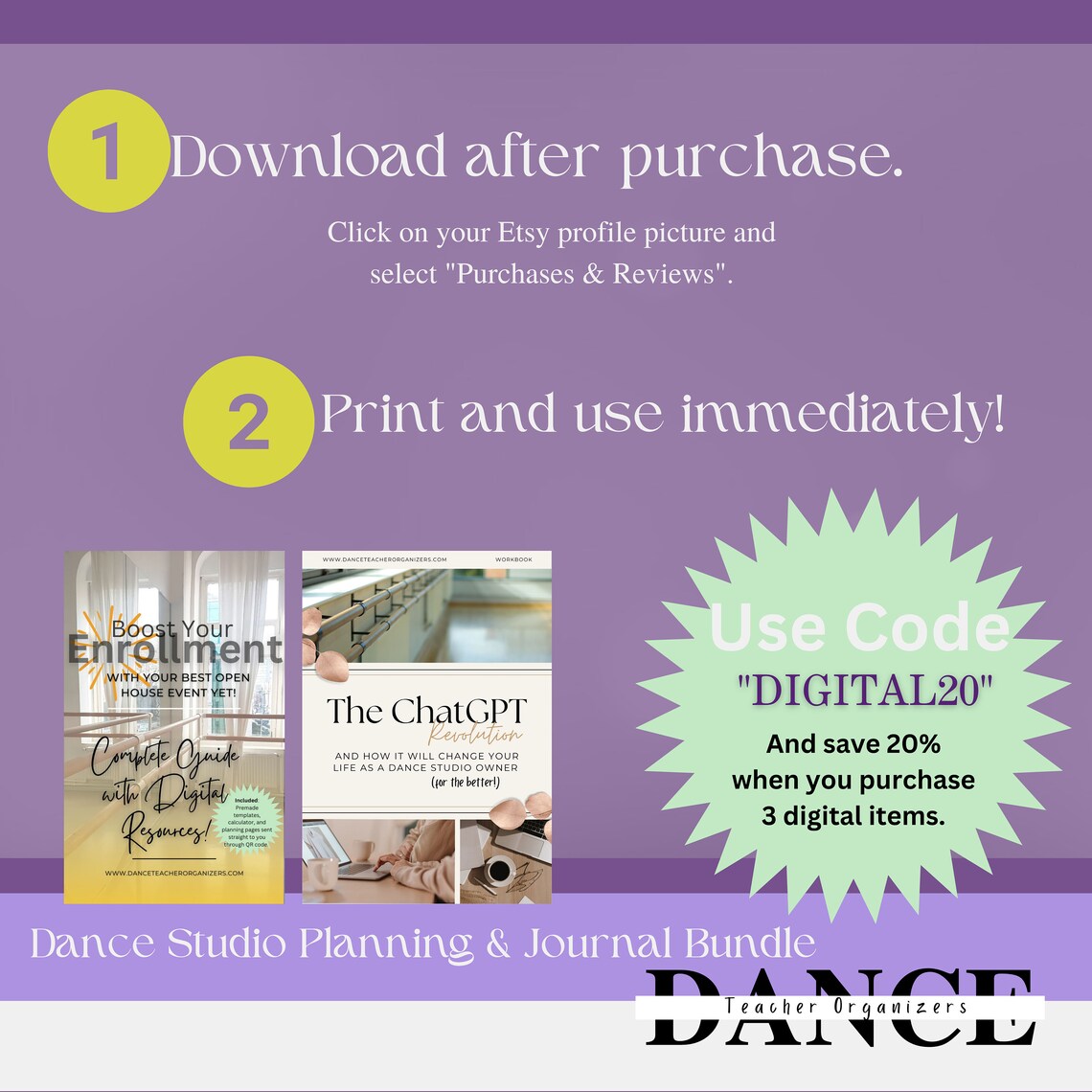 Dance Teacher, Dance Studio Ballet Planner and Organizer Pack, Quick ...