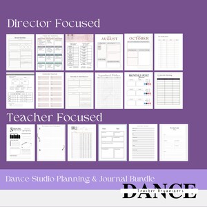 Dance Teacher, Dance Studio Ballet Planner and Organizer Pack, Quick ...