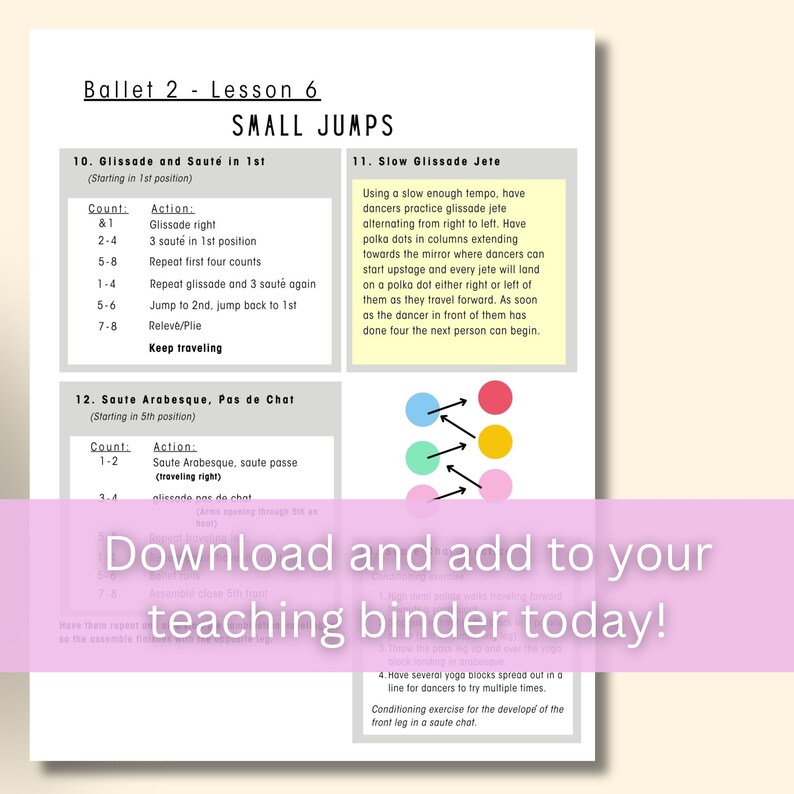 Ballet Lesson Plans, Dance Teacher Bundle, Level 2 Studio Planner Pages ...