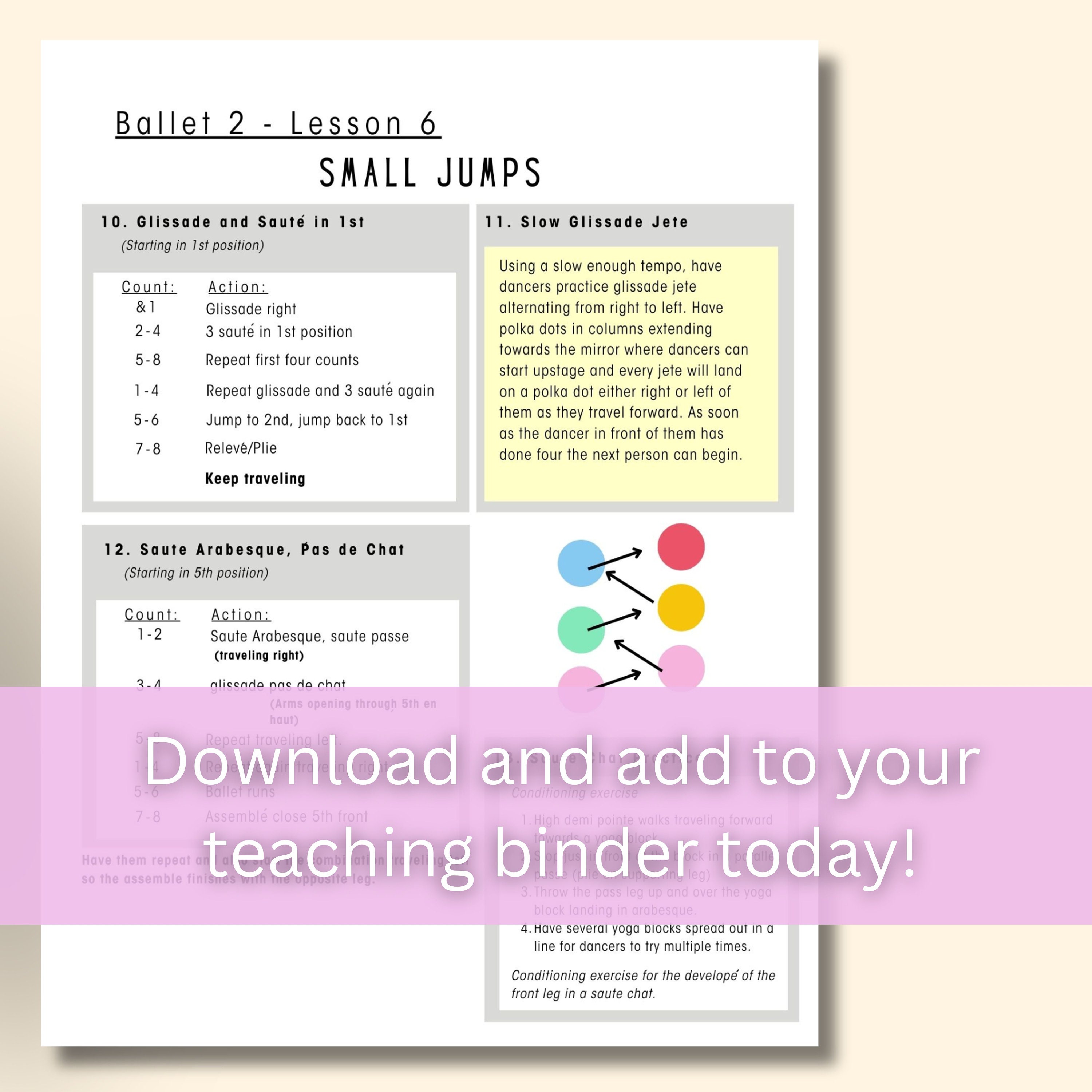 Ballet Lesson Plans, Dance Teacher Bundle, Level 2 Studio Planner Pages ...